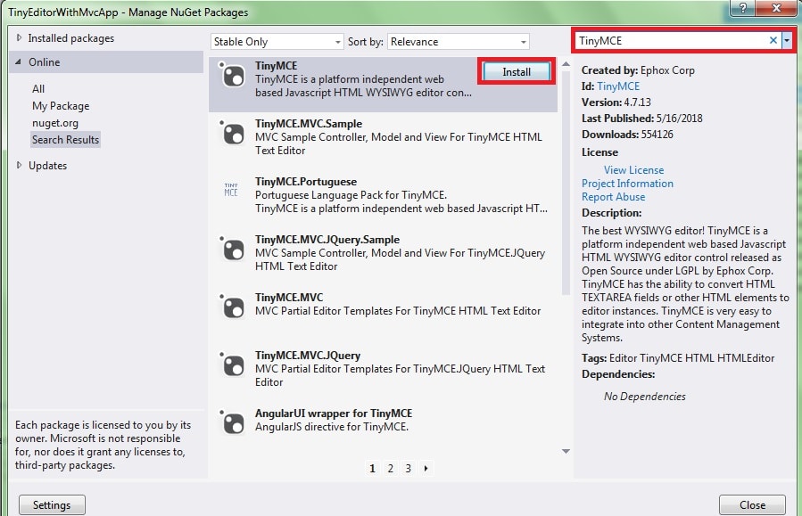 تهيئة محرر النصوص TinyMCE للعمل مع الـ ASP.NET MVC بلغة الـ C# - انفورماتيك