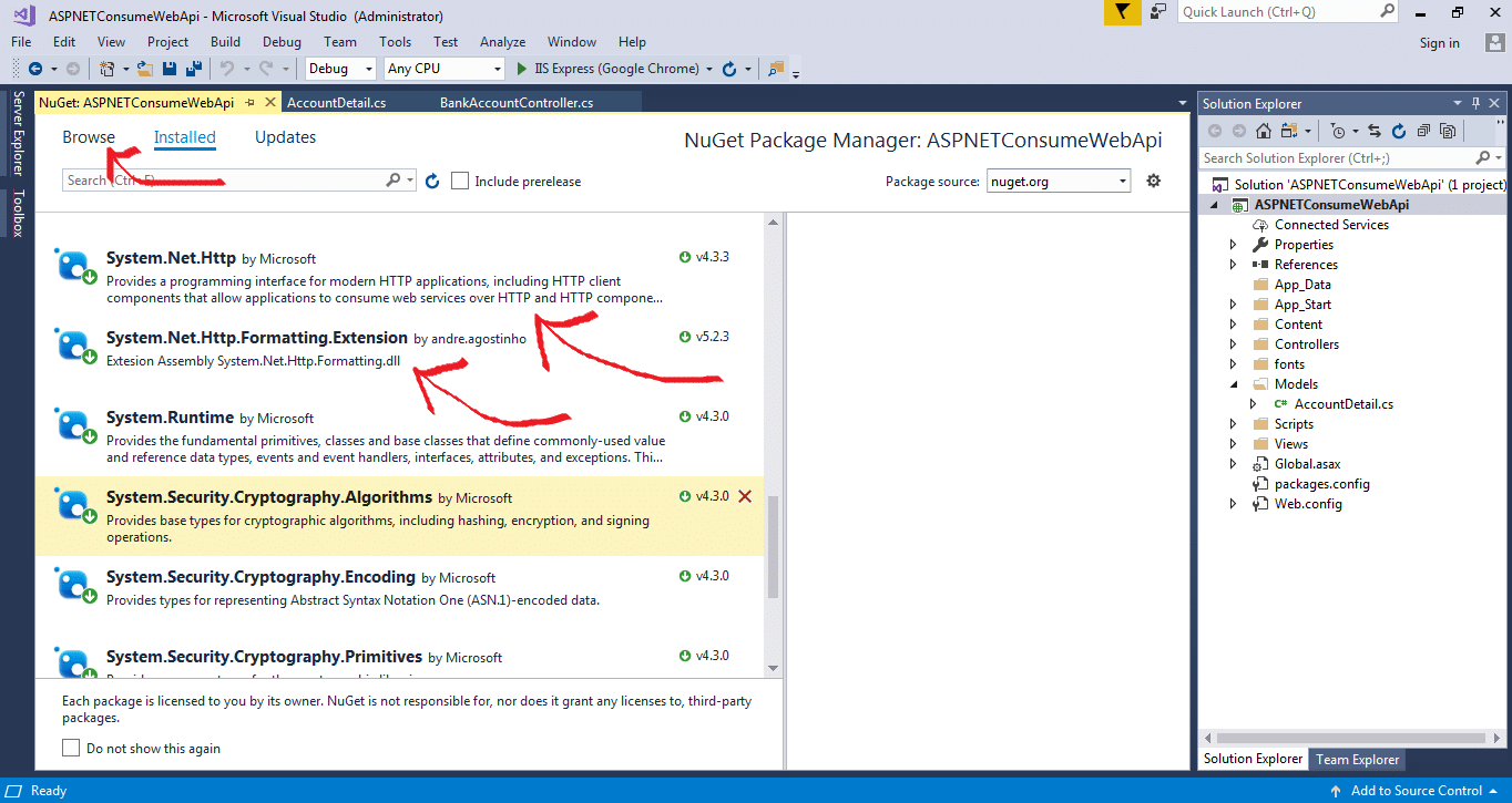 إستدعاء الـ ASP.NET Web API في الـ ASP.NET MVC - انفورماتيك